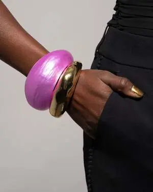 Alexis Bittar Puffy Lucite Tapered Bangle Azalea