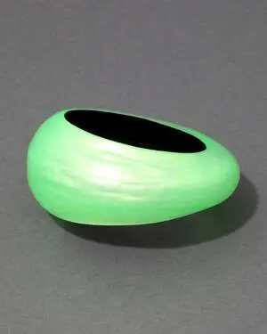 Alexis Bittar Puffy Lucite Tapered Bangle Neon Green