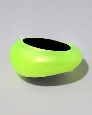 Alexis Bittar Puffy Lucite Tapered Bangle Neon Yellow