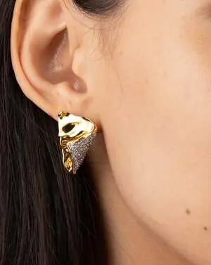 Alexis Bittar Solanales Crystal Folded Mini Earrings