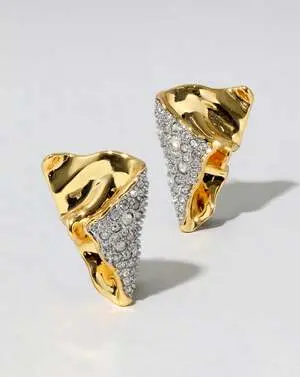 Alexis Bittar Solanales Crystal Folded Mini Earrings