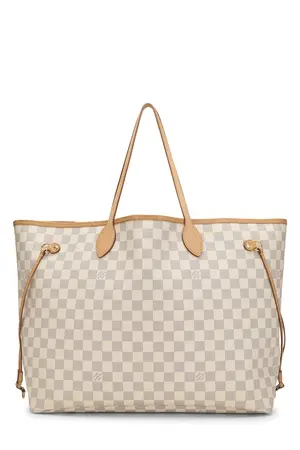 LOUIS VUITTON Damier Azur Neverfull Tote - Pink
