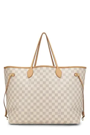 LOUIS VUITTON Damier Azur Neverfull Tote - Pink