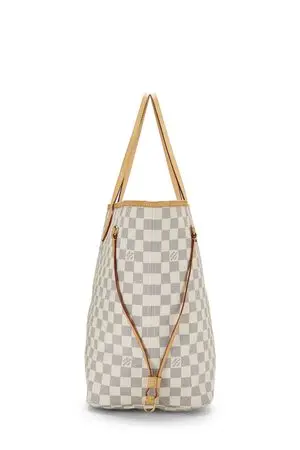 LOUIS VUITTON Damier Azur Neverfull Tote - White