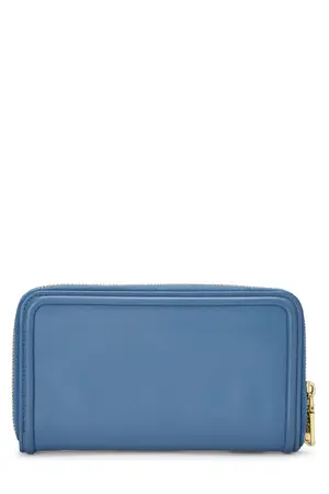 Prada Saffiano Zip Around Wallet - Blue