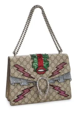 Gucci Multicolor Embroidered Gg Supreme Canvas Dionysus Bag