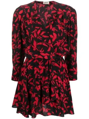 Zadig&Voltaire Rogers Leaf-print Minidress - Black