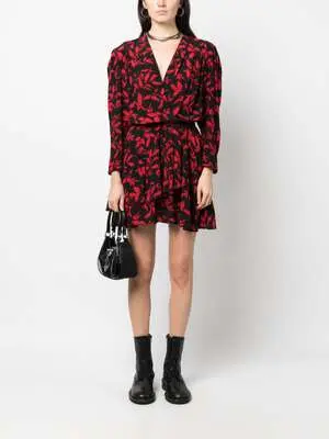 Zadig&Voltaire Rogers Leaf-print Minidress - Black