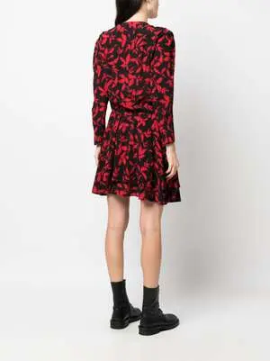 Zadig&Voltaire Rogers Leaf-print Minidress - Black