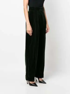 Alexandre Vauthier High-waisted Velvet Trousers - Green