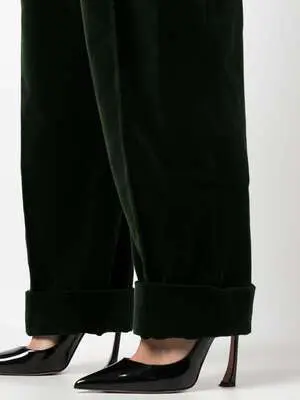 Alexandre Vauthier High-waisted Velvet Trousers - Green