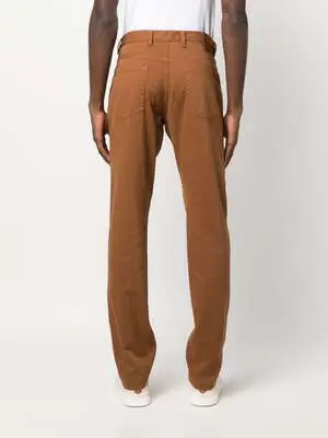 Zegna Mid-rise Straight-leg Trousers - Brown