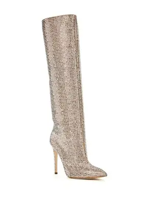 Paris Texas Holly Crystal-embellished Knee-high Boots - Neutrals