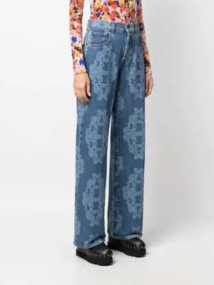 La DoubleJ Printed Straight-leg Jeans