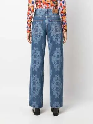 La DoubleJ Printed Straight-leg Jeans
