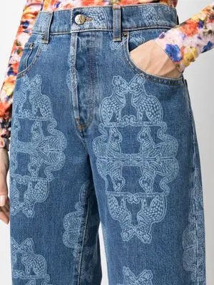 La DoubleJ Printed Straight-leg Jeans
