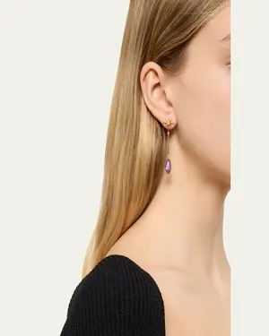 BIBI VAN DER VELDEN 18k Yellow Amethyst Scarab Drop Earrings With Diamonds