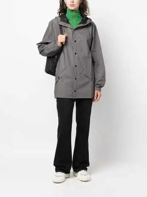 Rains Drawstring Hooded Parka - Grey