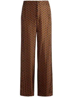 Bally Pennant-print Silk Trousers