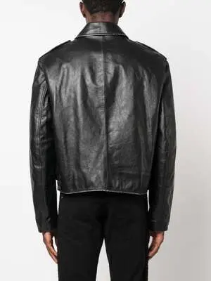 Dsquared2 Calf Leather Button-fastening Bomber Jacket