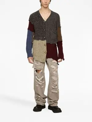 Dolce & Gabbana Patchwork Distressed Cardigan - Neutrals