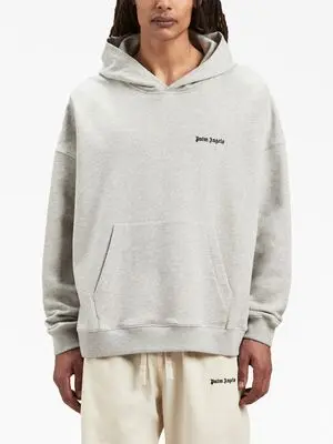 Palm Angels Embroidered-logo Hoodie - Grey