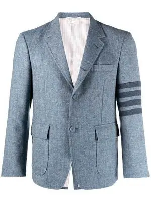 Thom Browne Stripe-detail Single-breasted Blazer - Blue