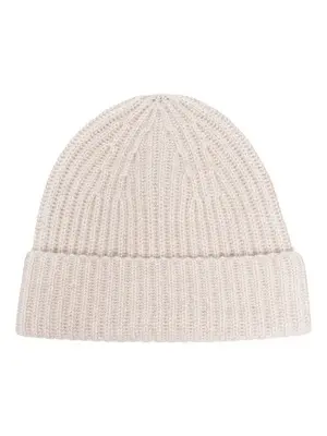 LISA YANG Ribbed-knit Cashmere Beanie - Neutrals