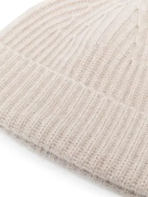 LISA YANG Ribbed-knit Cashmere Beanie - Neutrals