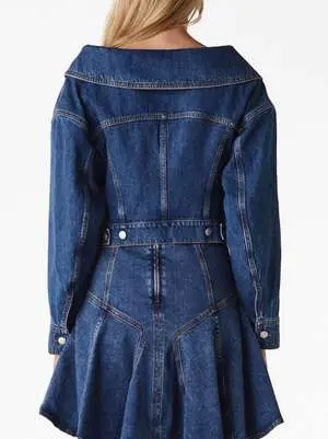 Alexander McQueen Cropped Denim Jacket - Blue