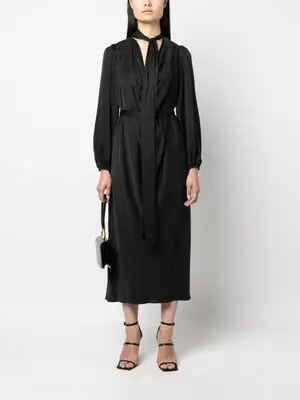 Zimmermann Tie-neck Gathered Silk Mididress