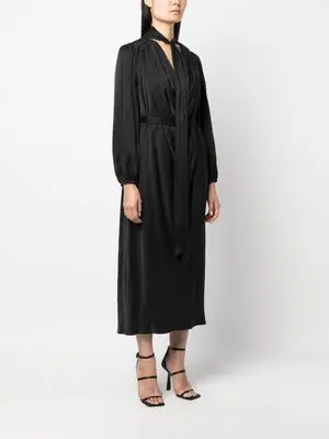 Zimmermann Tie-neck Gathered Silk Mididress
