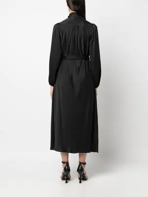 Zimmermann Tie-neck Gathered Silk Mididress