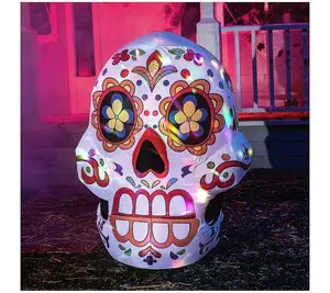 JOIEDOMI 4 Ft Day Of The Dead W/kaleidoscope Li Ght Inflatable - One-color