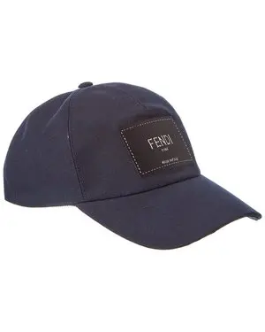 Fendi Fendi Logo Canvas Baseball Cap - Blue