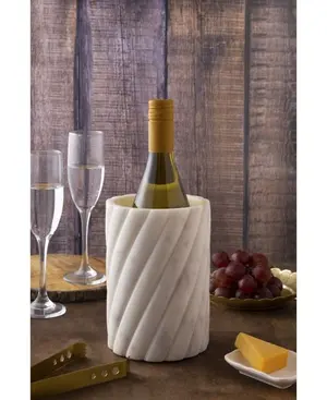 GAURI KOHLI Taraz Marble Wine Cooler - White