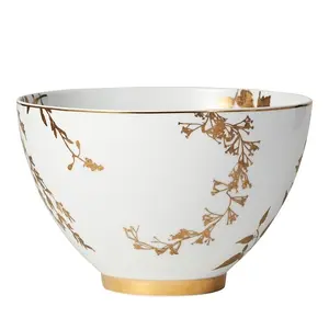 Bernardaud Vegetal Or Deep Salad Bowl - White/gold