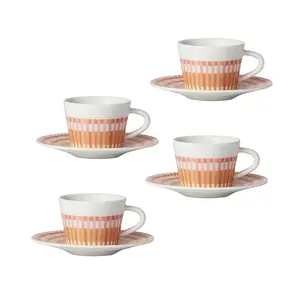 Bernardaud Terra Rosa Espresso Cup & Saucer, Set Of 4 - Multi