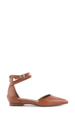 Seychelles Ankle Strap D'orsay Pointed Toe Flat - Tan