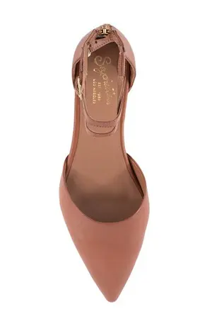 Seychelles Ankle Strap D'orsay Pointed Toe Flat - Tan