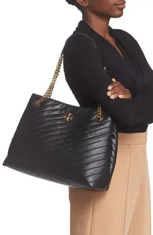 Tory Burch Kira Chevron Tote - Black