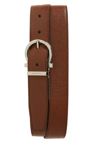 FERRAGAMO Reversible Leather Belt - Radica Nero