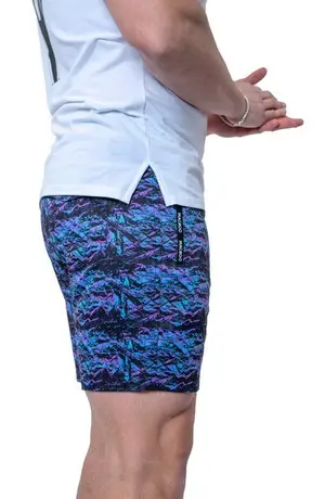 MACEOO Swim Lion Purple Texture Swim Trunks - Black