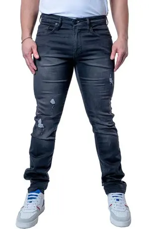 MACEOO Tipped Athletic Fit Stretch Jeans
