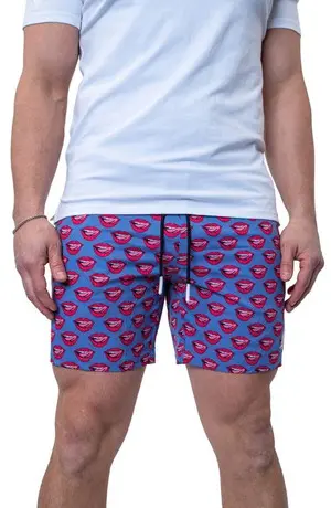 MACEOO Swim Lion Redlips Swim Trunks - Blue