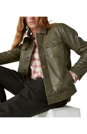 Lucky Brand Leather Trucker Jacket
