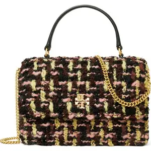 Tory Burch Mini Kira Tweed Wool Blend Top Handle Wallet On A Chain