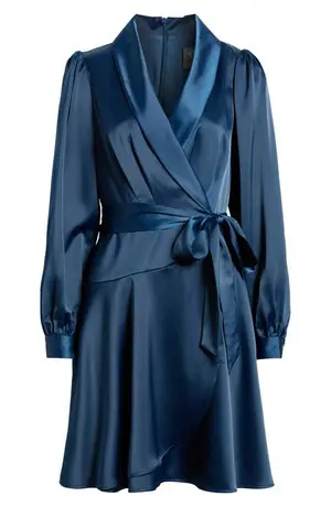 Vince Camuto Shawl Collar Satin Dress