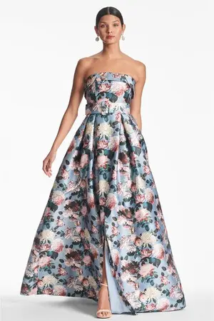 Sachin & Babi Brielle Floral Gown - Blue