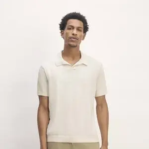 Everlane No-Sweat Polo Sweater Heathered Canvas